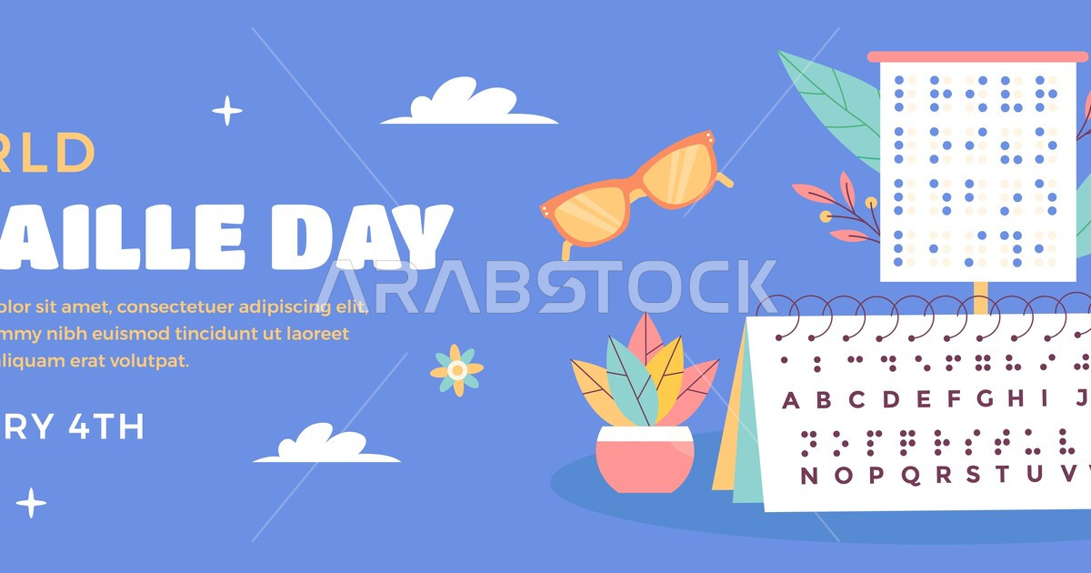 Vector world day of the blind world braille day 4 january template ...