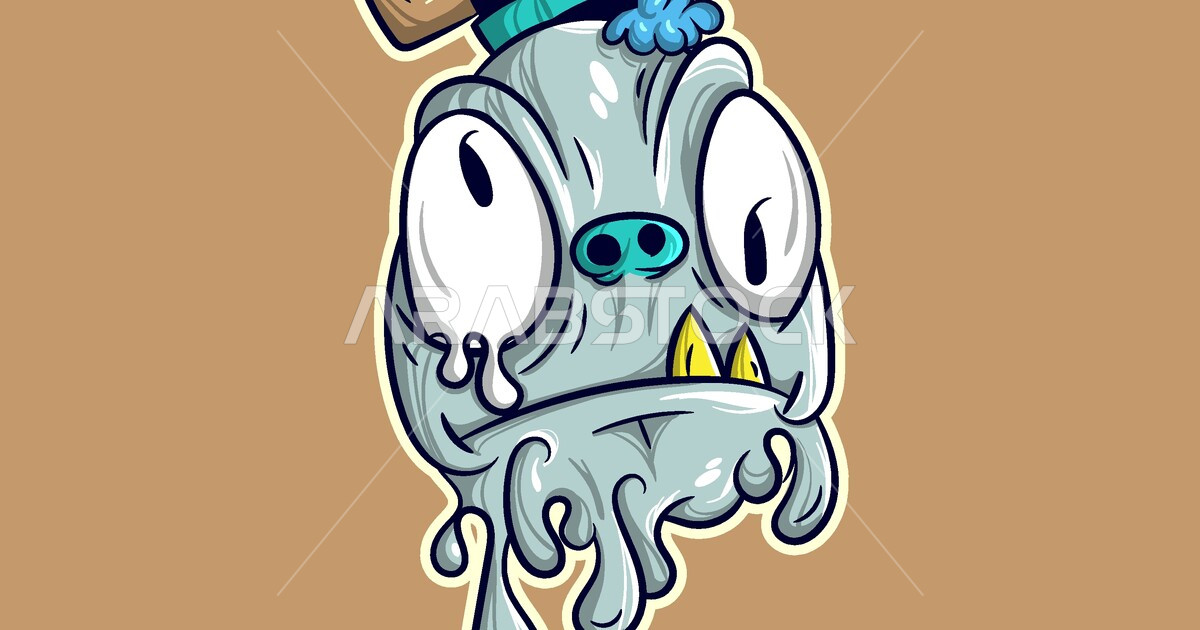 Cartoon vector graphic, cartoon monster, melting, cartoon stickers ...