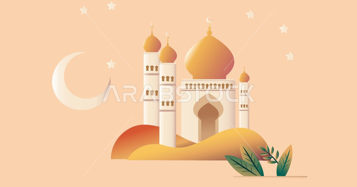 Vector's various drawings of Islamic religious designs, an Illustration ...