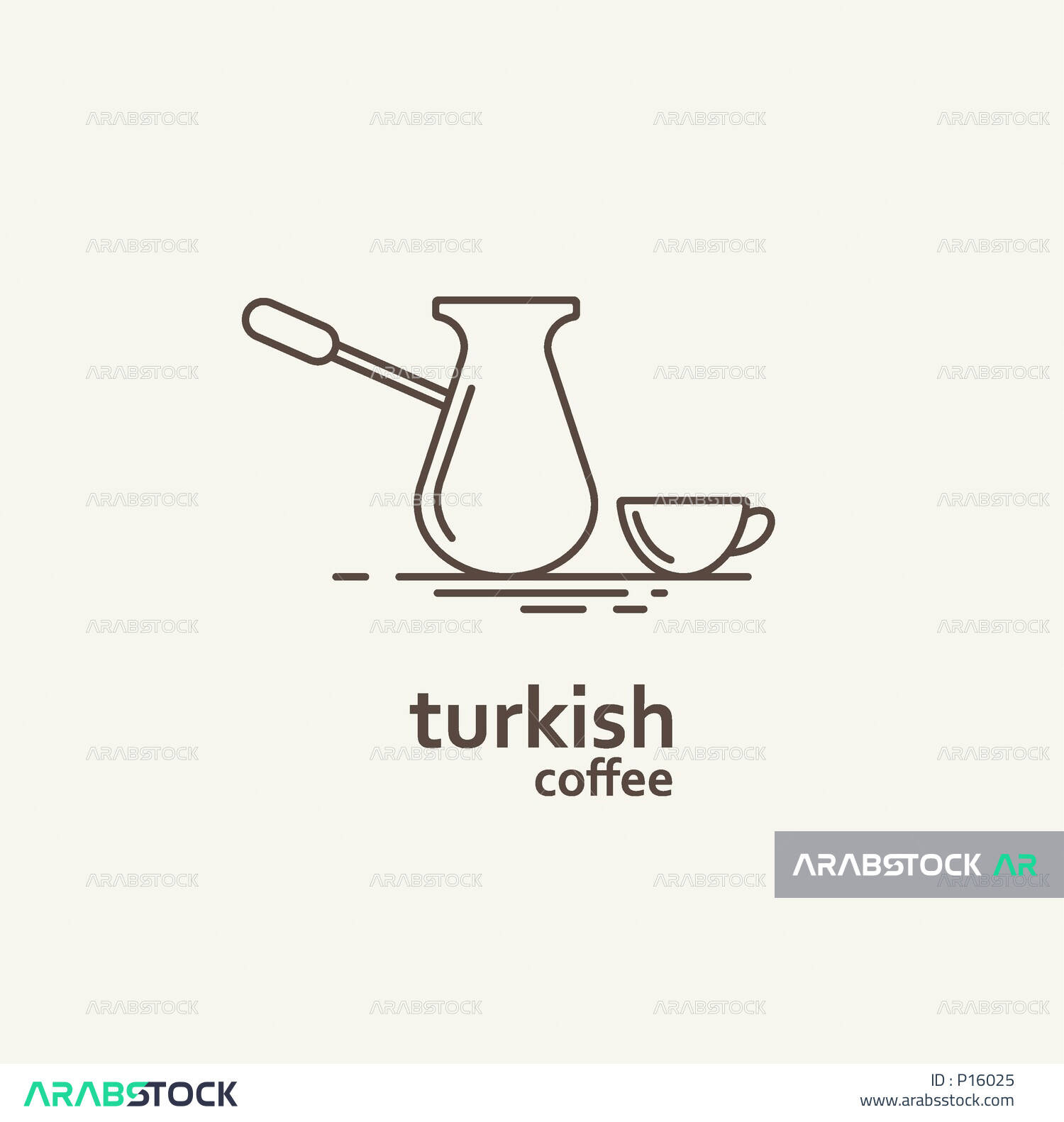 Vector icon, turkish coffee logo, coffee cup, ready-made design ...