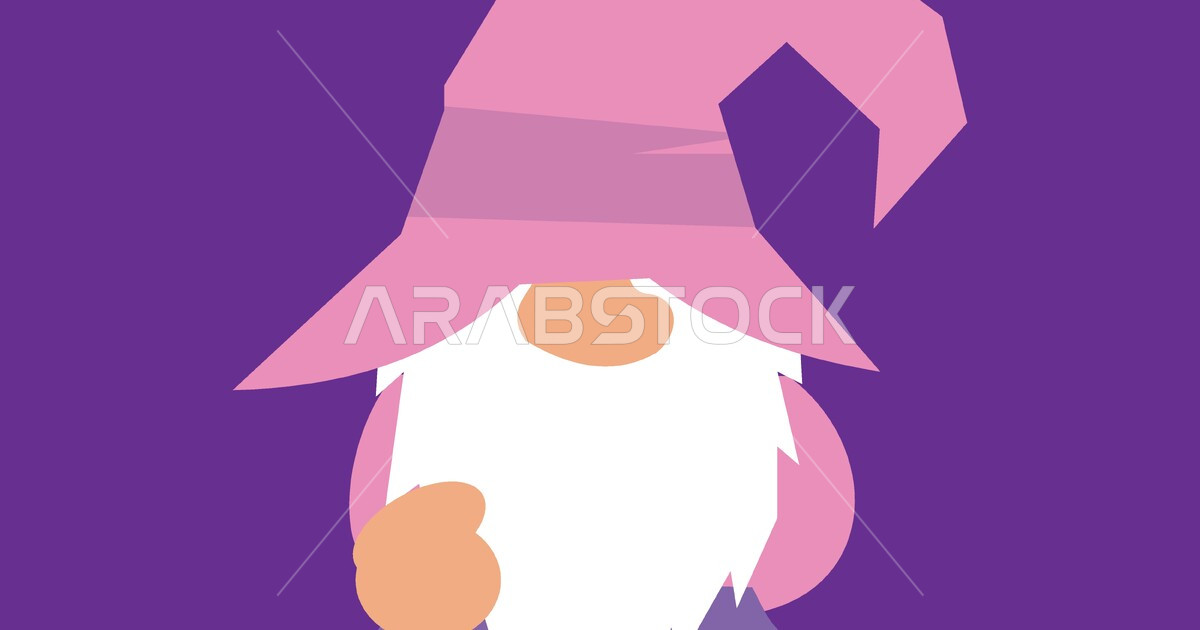 Vector Graphic Cartoon Christmas Elf Cartoon Stickers Purple Background ...