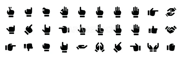 Vector hand icon, sign language, icons, vector illustrator. - Vector ...