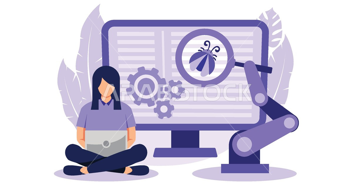 Vector illustrative concept of automation, software and hardware ...