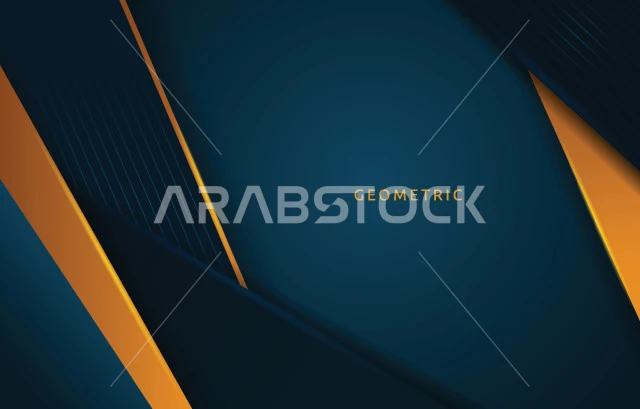 Vector geometric dark blue and orange background, ready made design ...