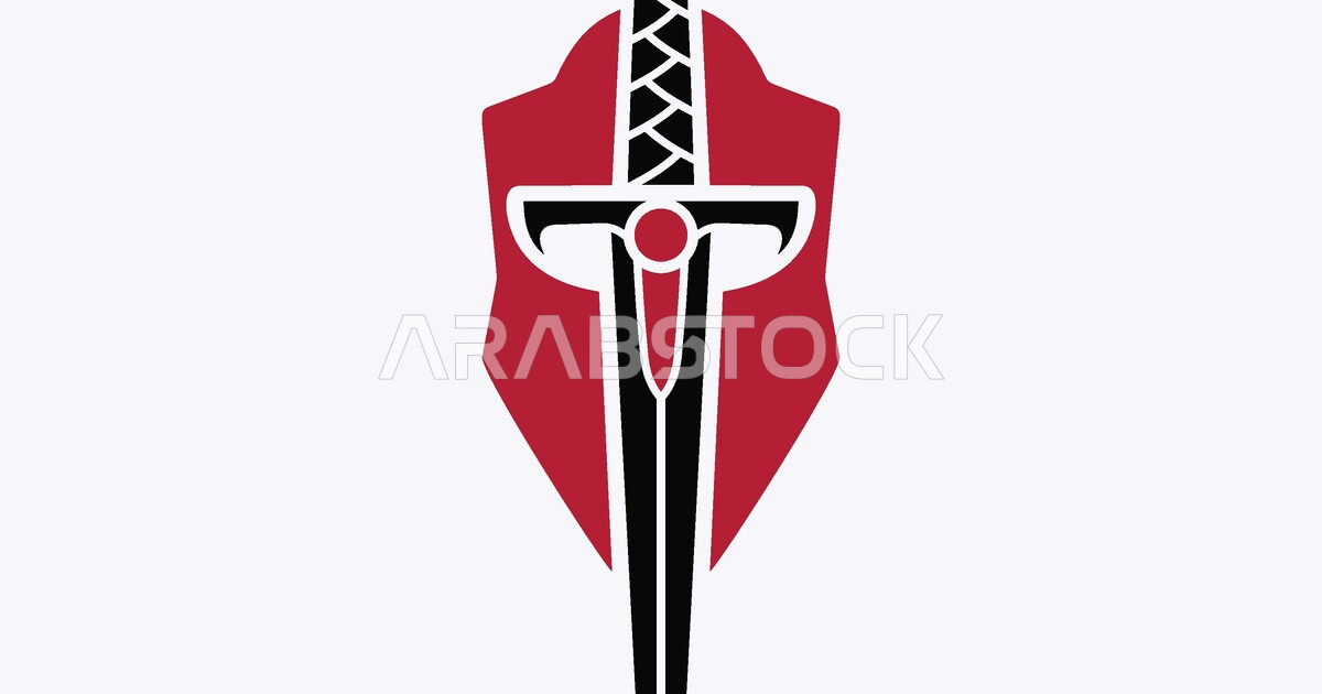 Vector graphic for cartoon graphics, knight sword logo, cartoon ...