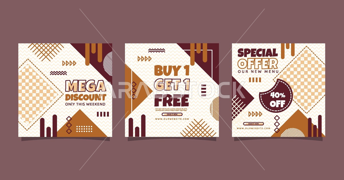 Vector design template, restaurant social media poster, promotional ...