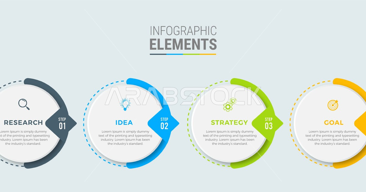 Vector diagram, structured diagram, flowchart, steps to achieve the ...