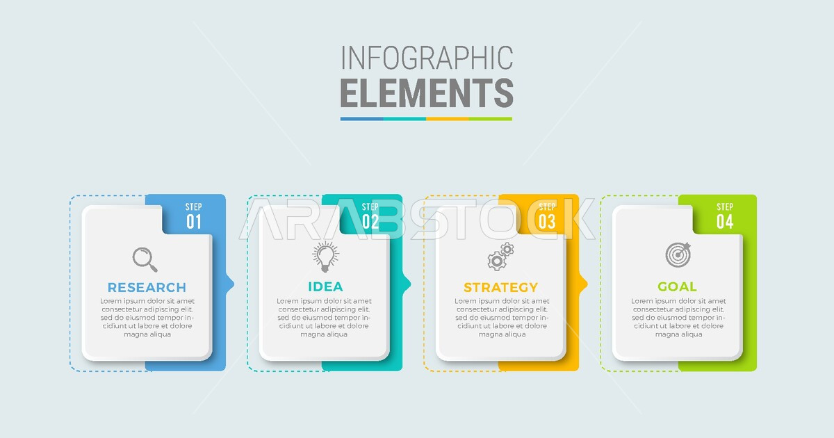 Vector diagram, structured diagram, flowchart, steps to achieve the ...