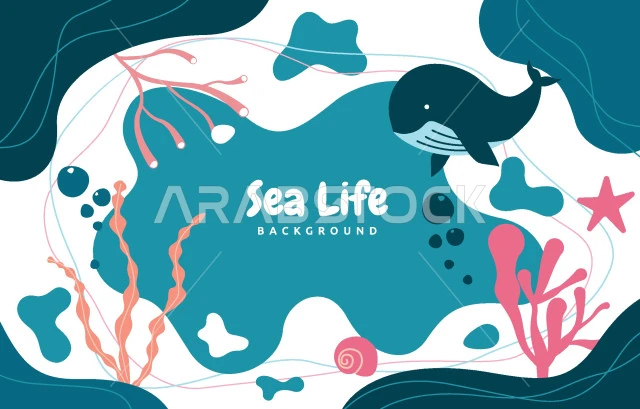 Vector blue sea background design, colorful creative background ...