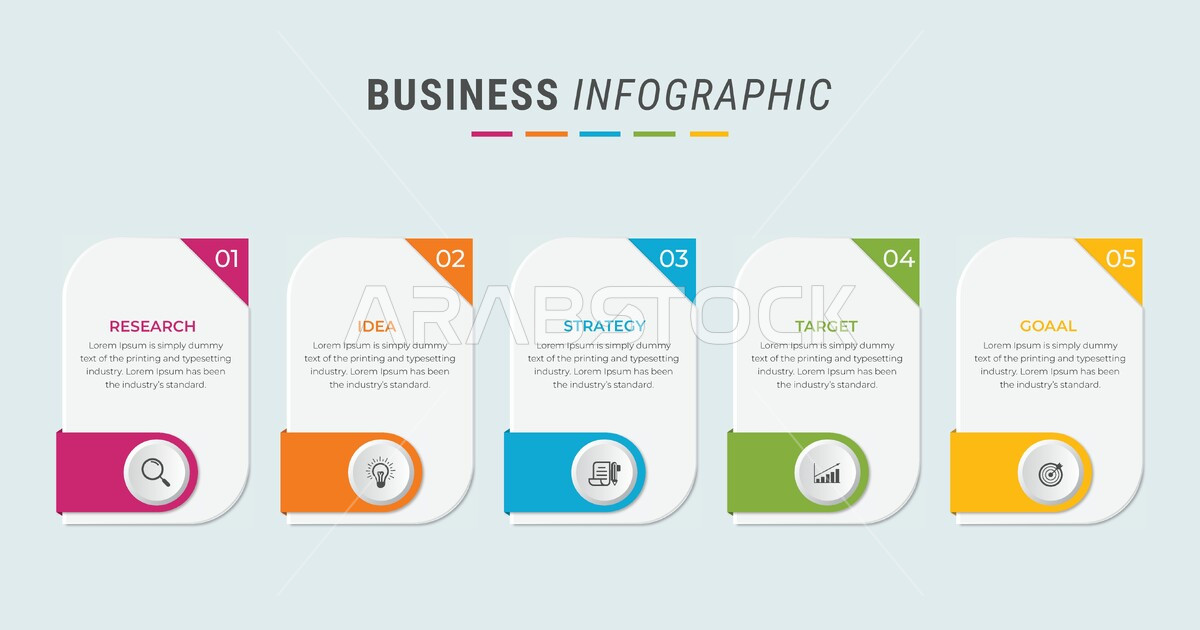 Vector structured action chart, flowchart, steps to achieve the goal ...