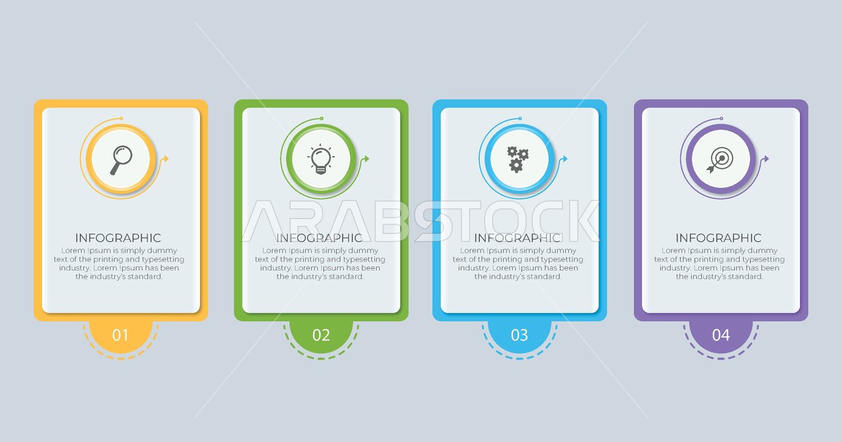 Vector drawing of an organized work chart, flowchart, steps to achieve ...