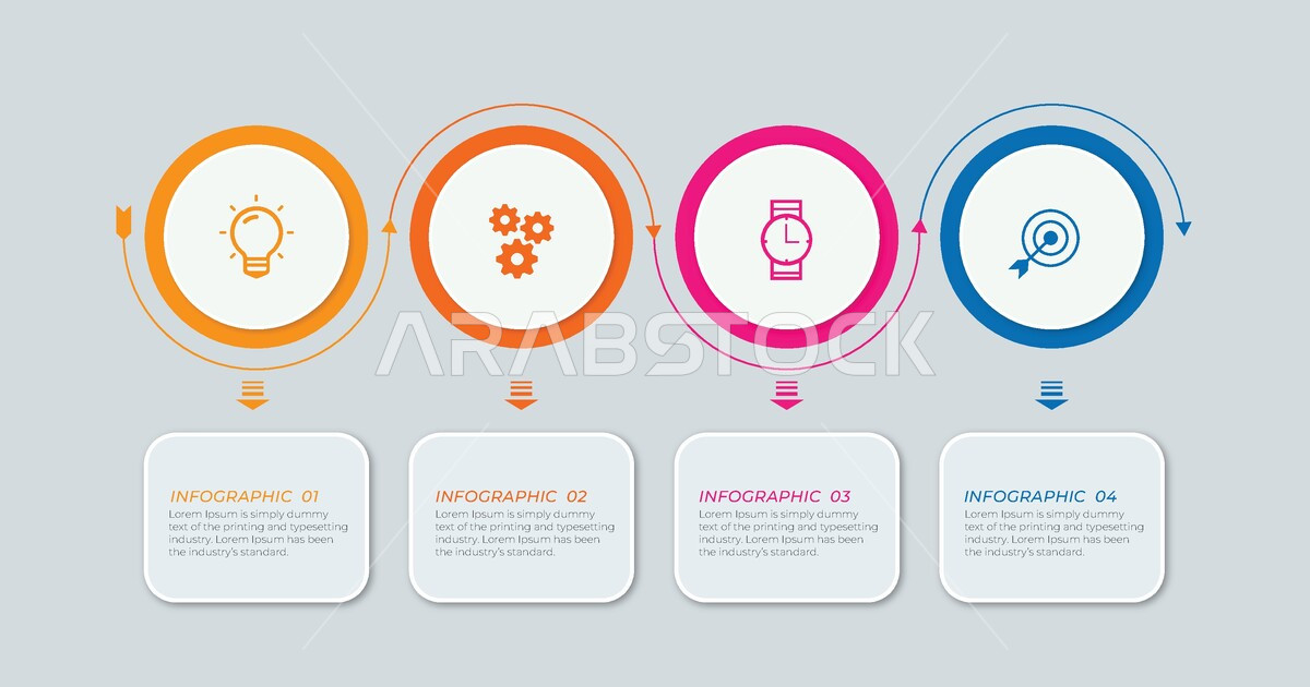 Vector drawing business steps diagram, flowchart, steps to achieve the ...
