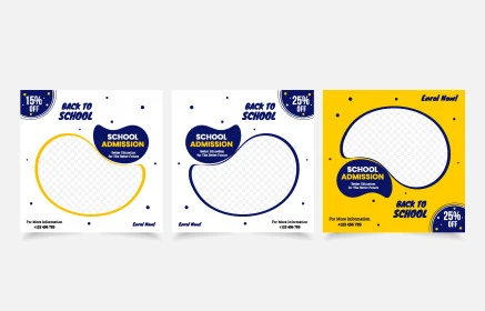 Vector design template, study, school education, social media template ...