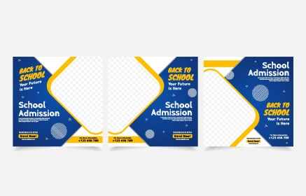 Vector design template, study, school education, social media template ...