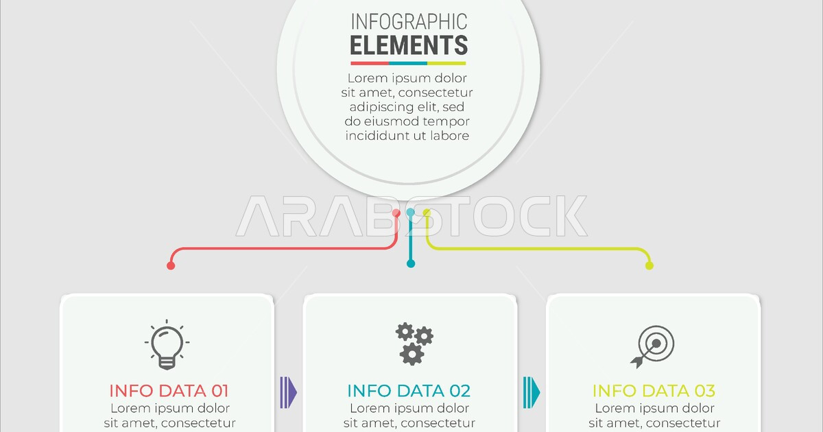Vector table containing steps to achieve the goal, organizational chart ...
