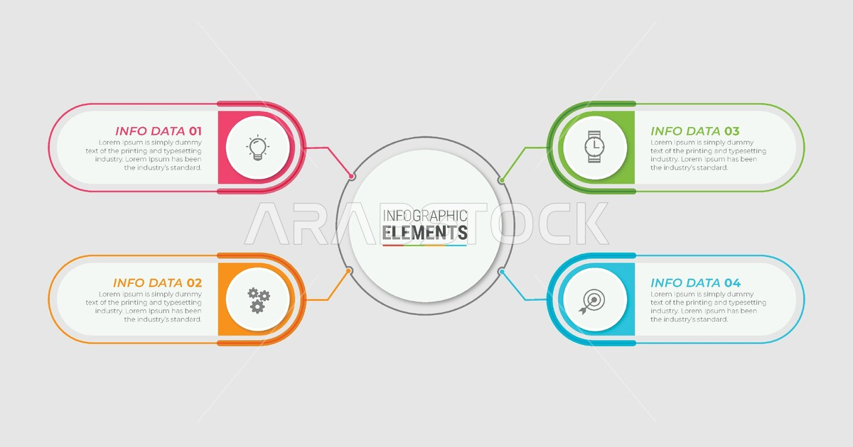 Vector infographic design, flowchart, work organization chart, goal ...