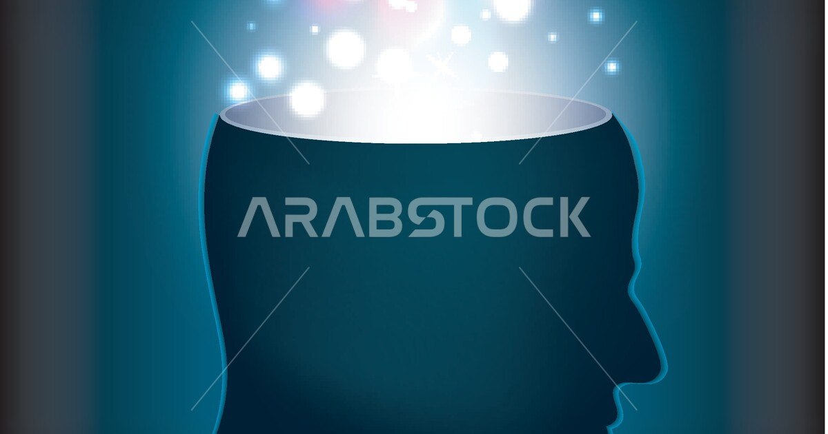 Vector design template of the human brain, genius idea, creative ideas ...