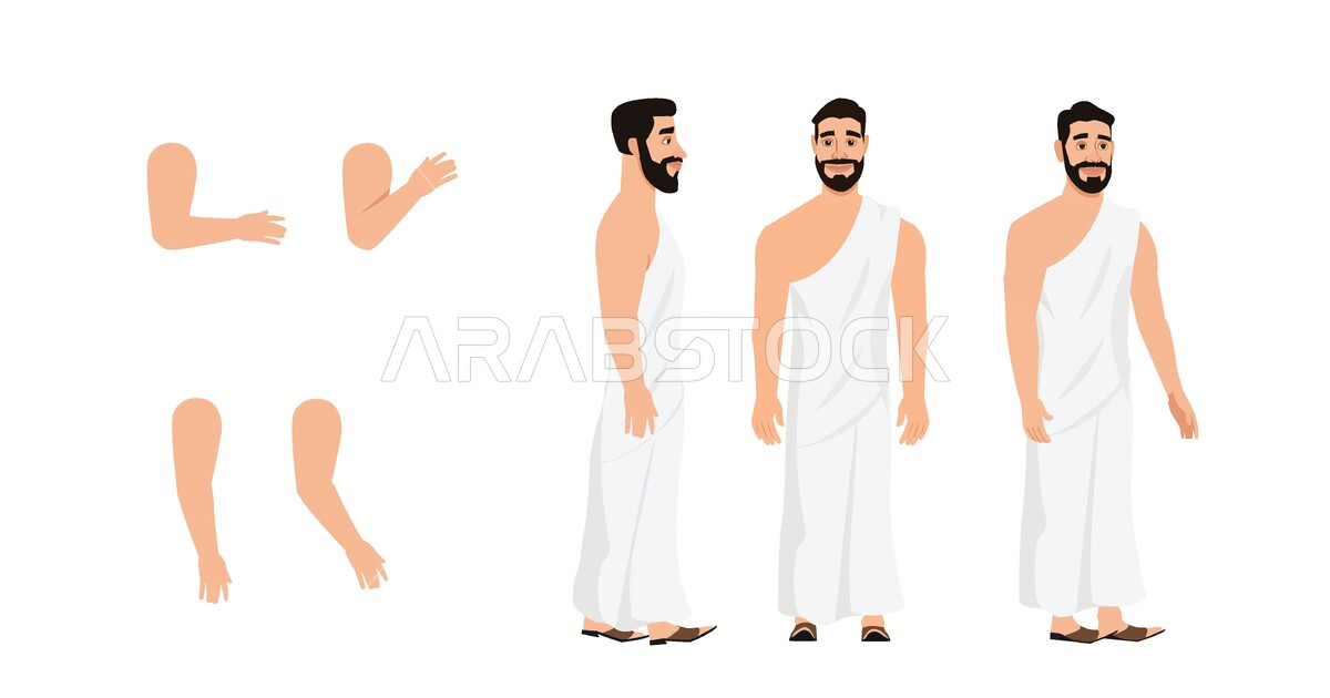 Hajj season 2023, vector illustrator of a cartoon character performing ...