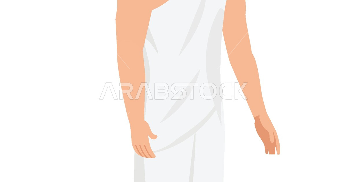 Vector Illustrator of a cartoon character performing Hajj and Umrah ...