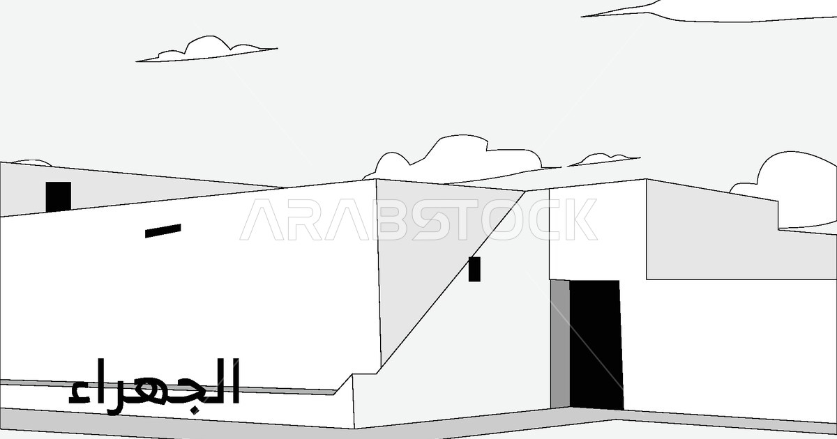 Drawings and illustrative designs, vector castles and palaces of Jahra ...