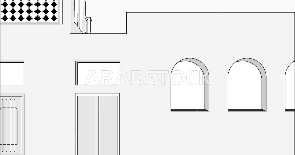 Vector illustration of Sheikh Saeed Al Maktoum’s house in Dubai ...