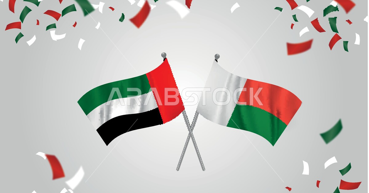 Vector for the flag of the United Arab Emirates and the flag of ...