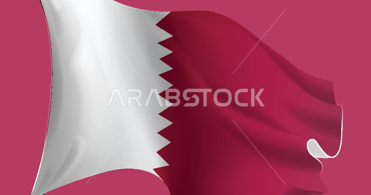 Vector graphic of the flag of the State of Qatar in the Arabian ...