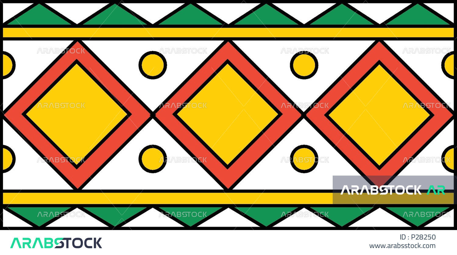 Various colorful drawings, decorative Gulf Arab geometric shapes, Arab ...