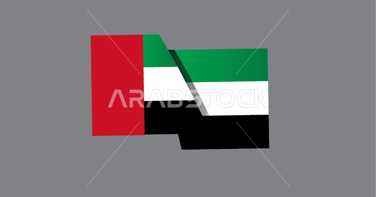Vector Illustrator The flag of the United Arab Emirates, in the east of ...