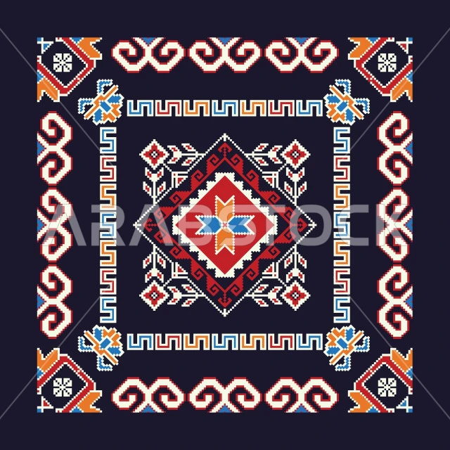 Colorful ornaments, patterns and textiles, embroidery art in Saudi ...