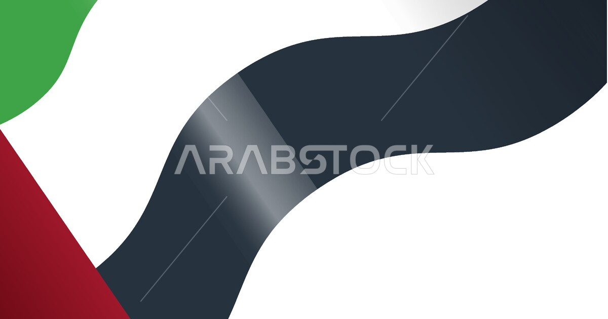 Vector Illustrator The flag of the United Arab Emirates, in the east of ...