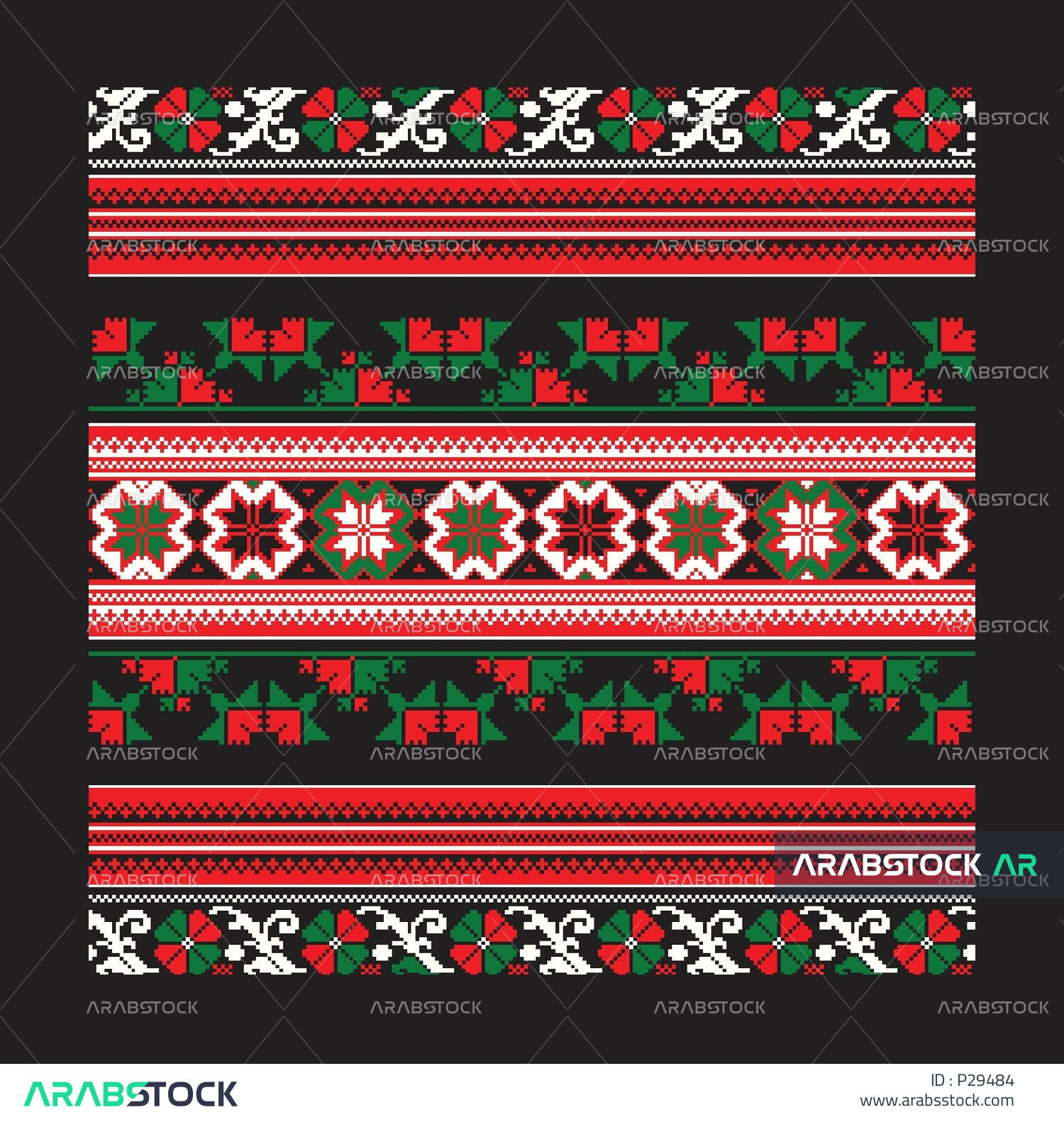 Ancient folk embroidery art in Saudi Arabia, geometric design template ...