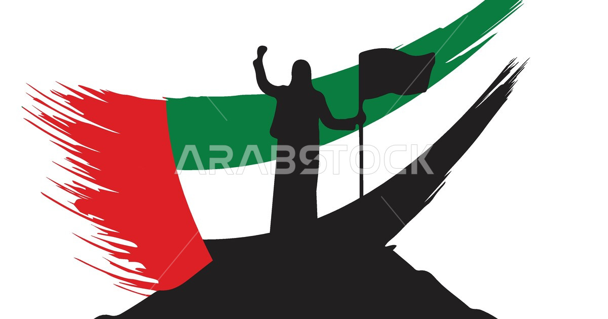 Vector is an Emirati Gulf Arab character carrying the flag of the ...