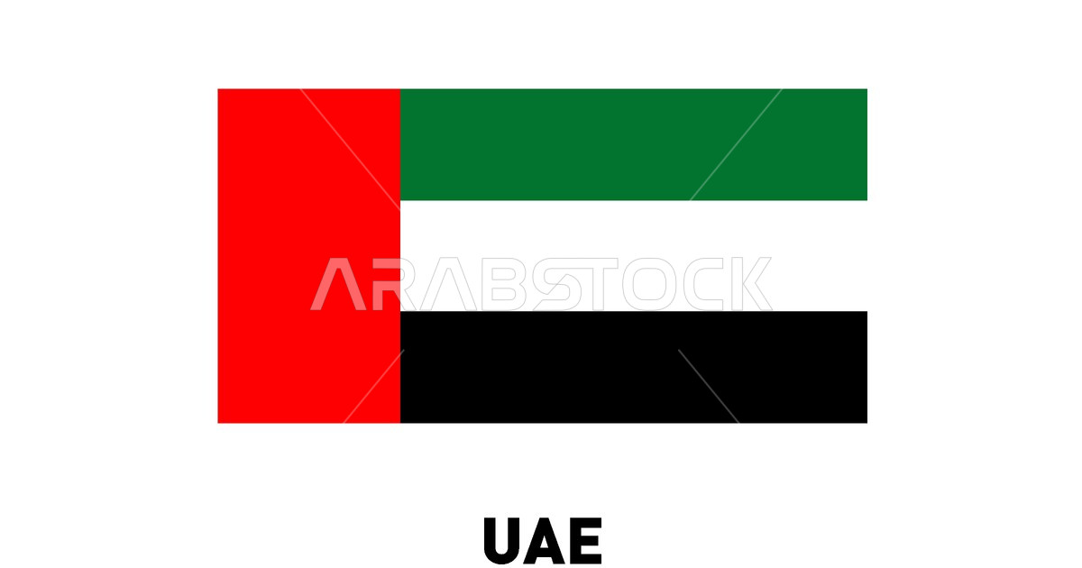 Vector Illustrator The flag of the United Arab Emirates, in the east of ...