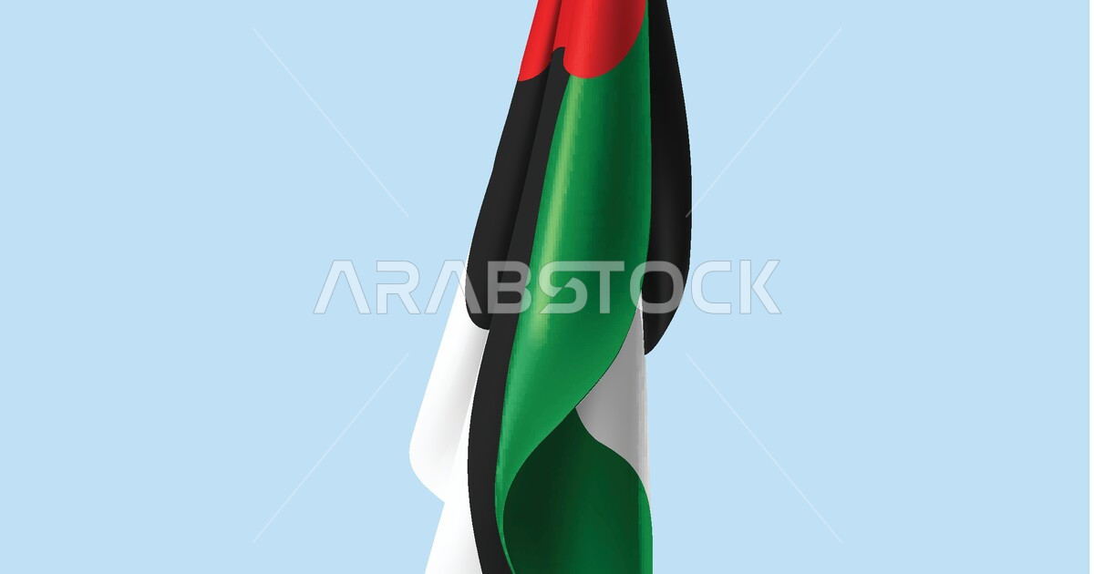 Vector Illustrator The flag of the United Arab Emirates, in the east of ...