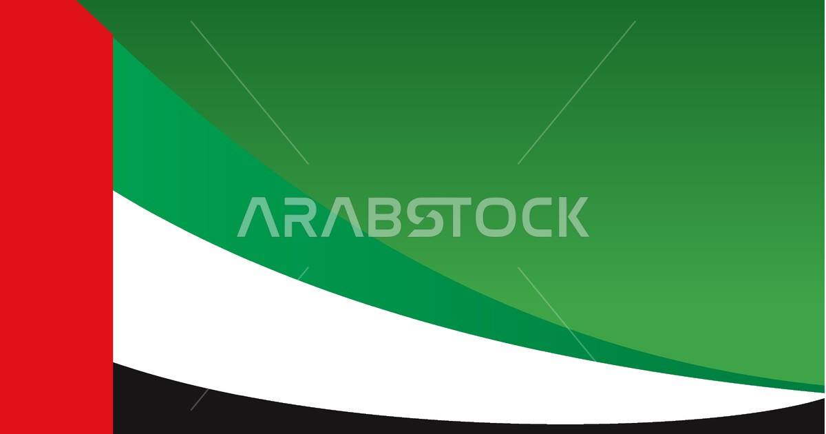 Vector Illustrator The flag of the United Arab Emirates, in the east of ...