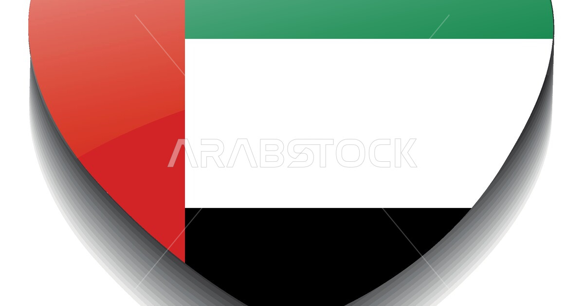 Vector Illustrator The flag of the United Arab Emirates, in the east of ...
