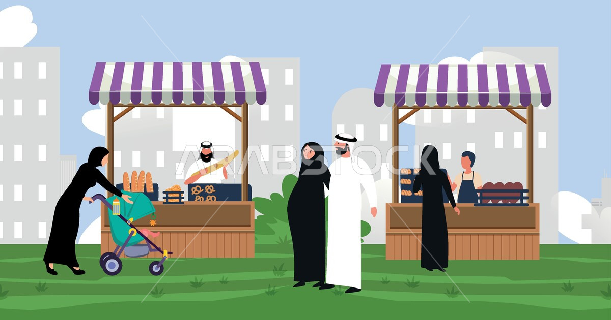 Vector cartoon for a group of Emirati Gulf Arab personalities ...