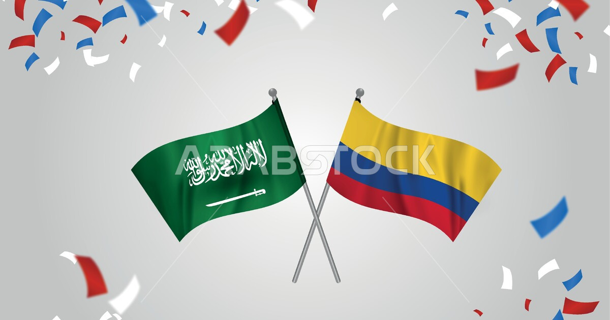 Vector of the flag of the Kingdom of Saudi Arabia with the flag of ...