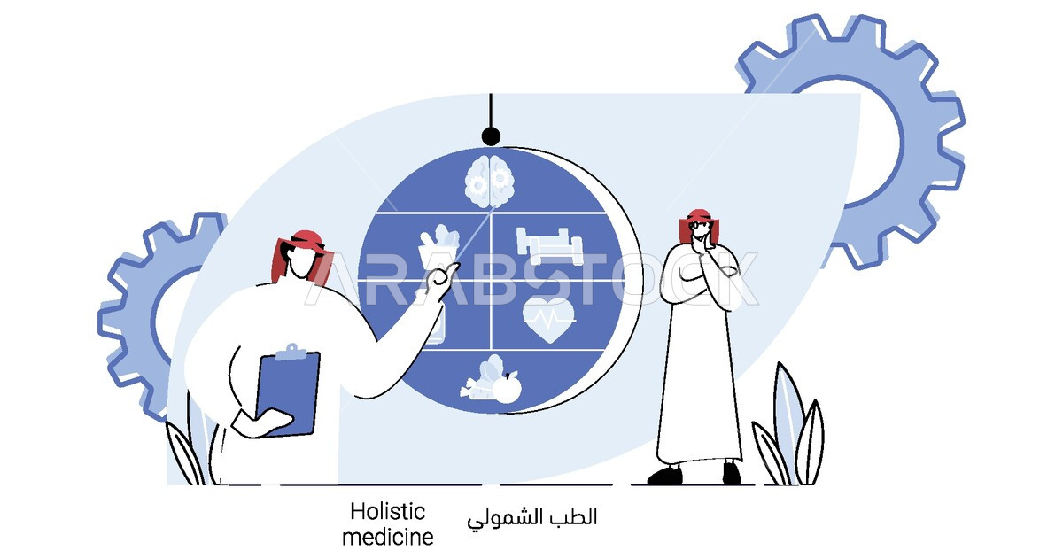 Vector Cartoon Design for Holistic Medicine, Alternative Medicine ...