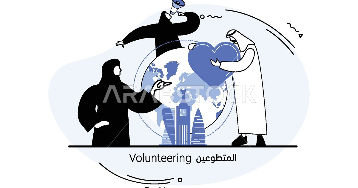 Vector Cartoon Designing volunteers, providing assistance and ...