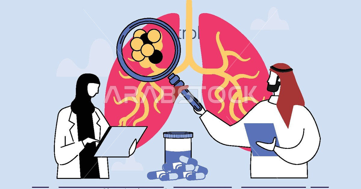 Vector Cartoon for Chronic Pulmonary Obstruction Design, Obstruction of ...
