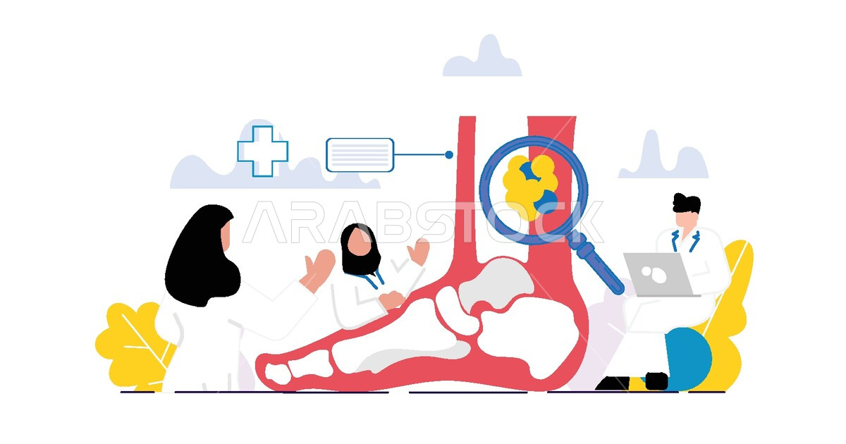 Vector cartoon design for muscle spasm, leg muscle contraction, health ...