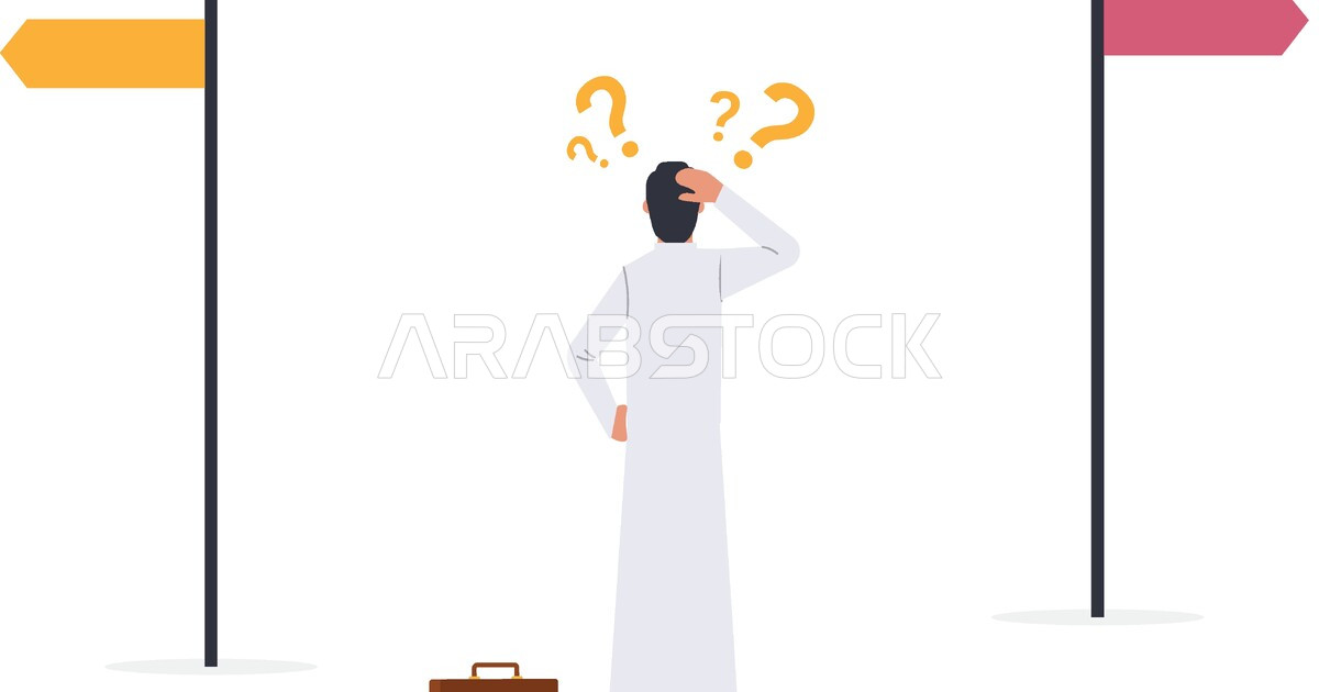 Vector cartoon characters, an Arab Gulf team, a woman and two men ...