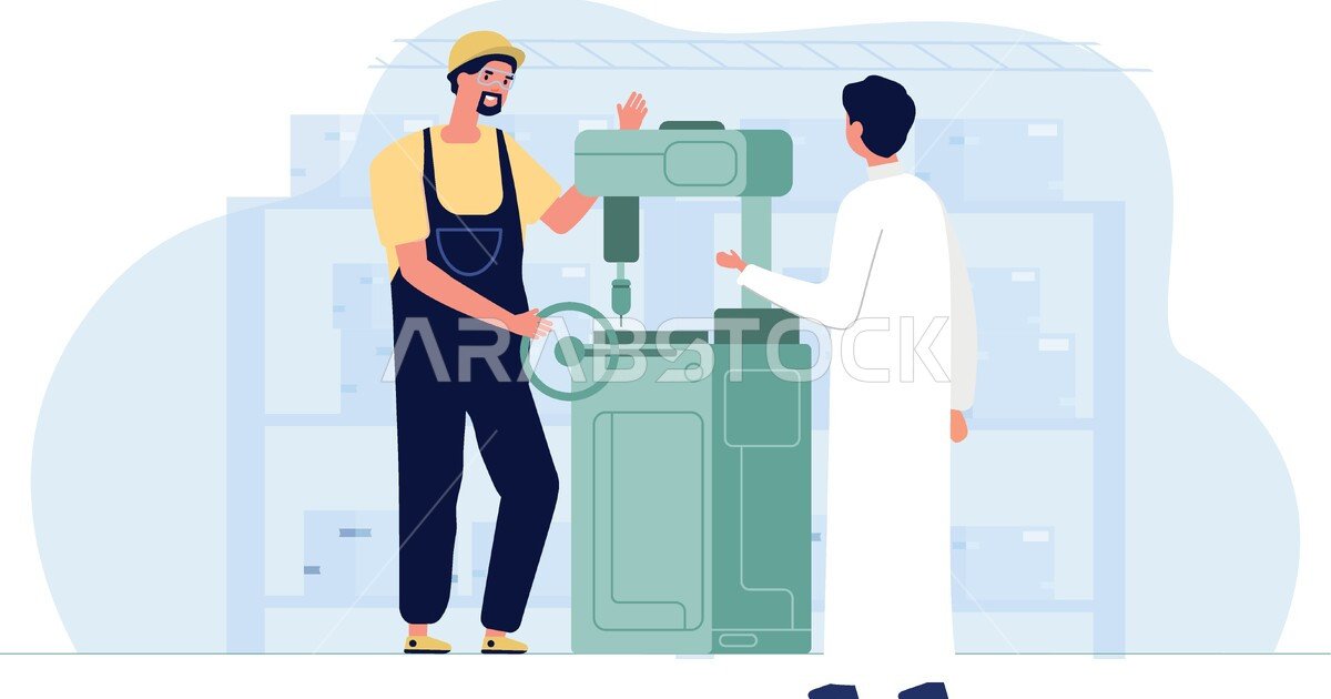 Vector Cartoon for an Arab Gulf team, a workshop with professional ...