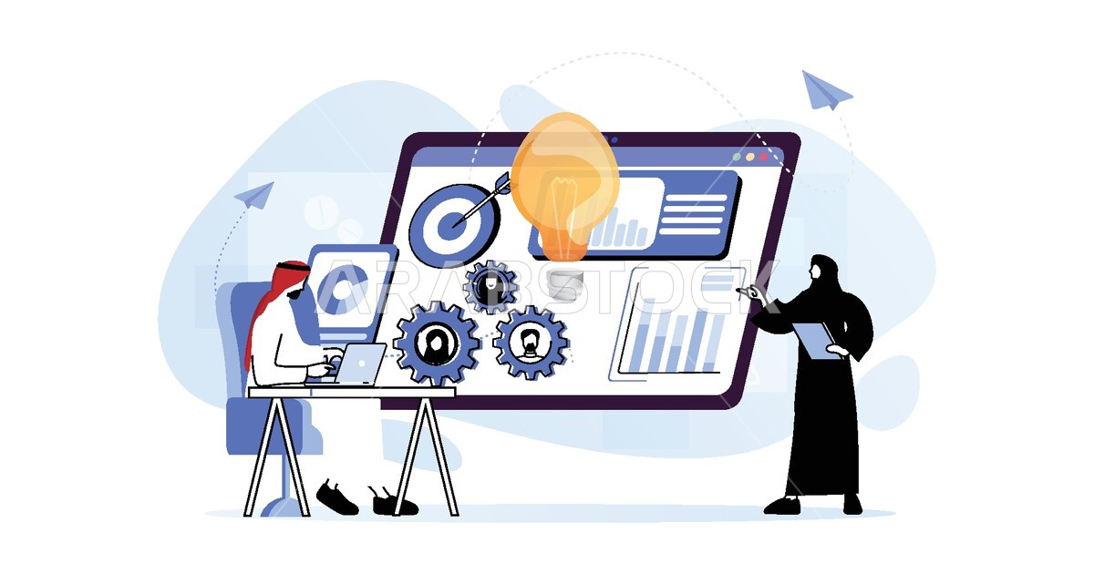 Vector illustration of an image of the Data Initiative, Machine ...