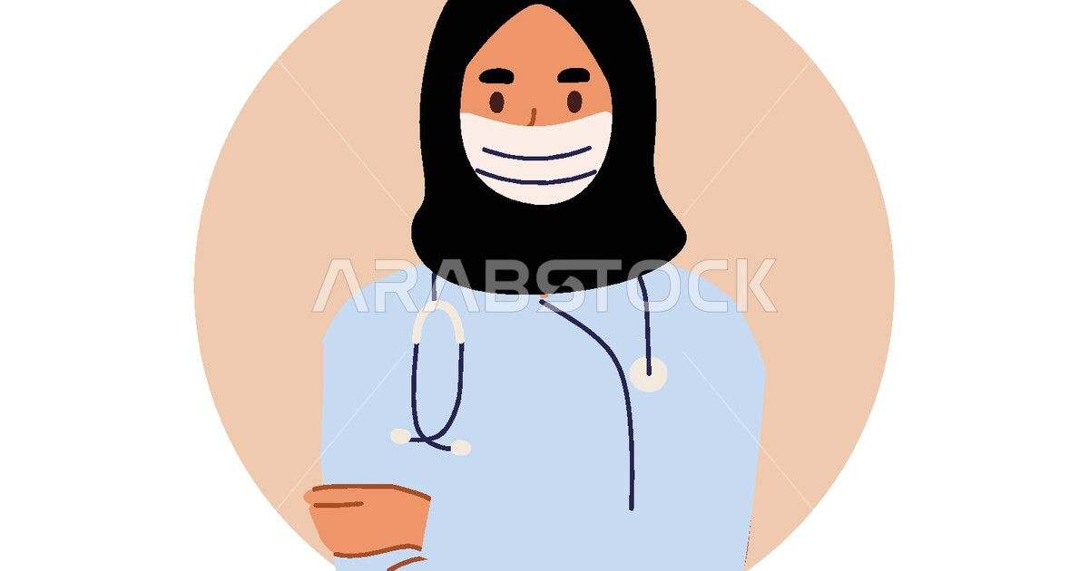 Vector cartoon characters of a Saudi Arabian Gulf doctor wearing a ...