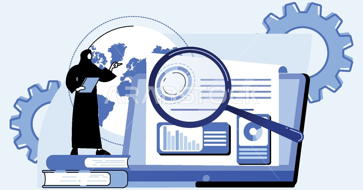 Vector Cartoon for a character, an Arab Gulf woman who prepares ...