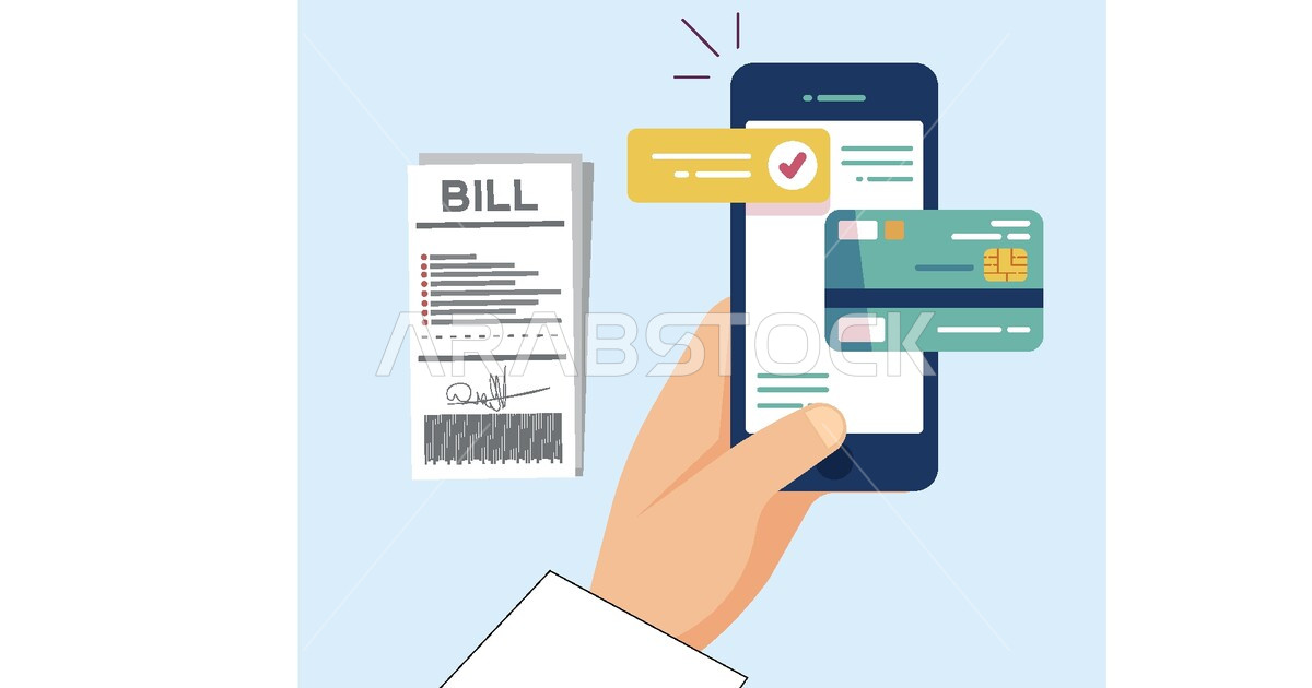 Vector cartoon, an illustration of electronic payment, service ...