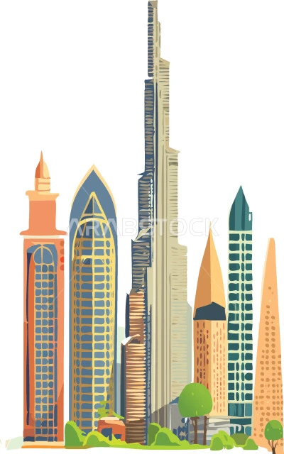 Architectural art of towers and skyscrapers in the United Arab Emirates ...